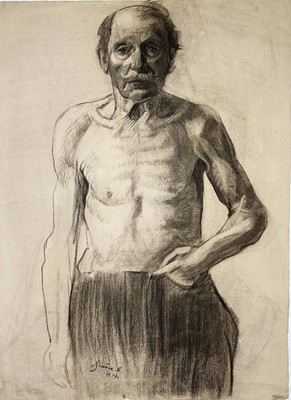 Old Man Portrait Oskar Binder Drawing Design Drawing Munich Signed 1913 ...