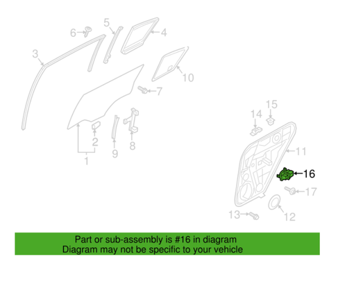 OEM 83450-P1000 -P1010 Rear/Left Door Power Window Motor for Kia ...