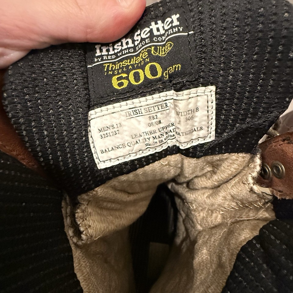 Irish Setter Red Wing Elk Tracker 882 Hunting Work Boots GoreTex Mens ...