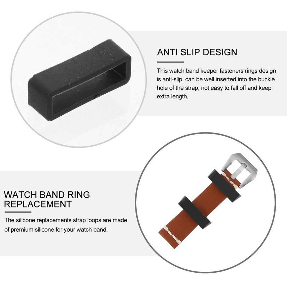 30 Pcs Watch Strap Clasp Replacement Silicone Retainer for Watchbands ...