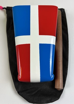 Hand Held Cowbell Chrome, Painted With Dominican Republic Flag, Pouch ...