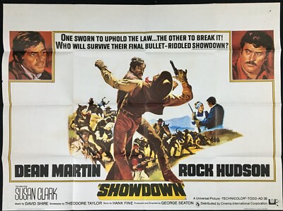 Showdown ORIGINAL Quad Movie Cinema Poster Dean Martin Rock Hudson 1963 ...