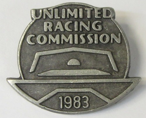 1983 URC UNLIMITED RACING COMMISSION Hydroplane Race boat brooch pin ...