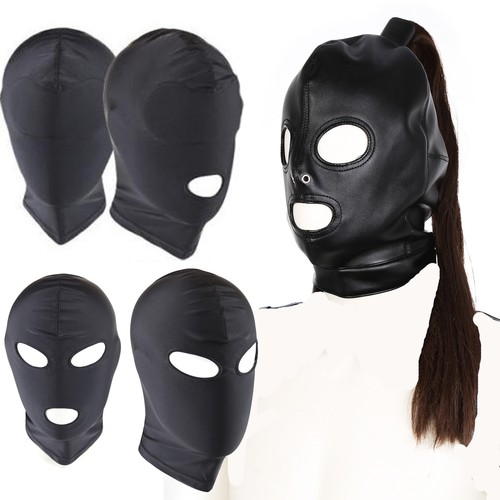 Bondage Face Mask Head Open Mouth Hood Gimp Restraint Adult Cosplay ...