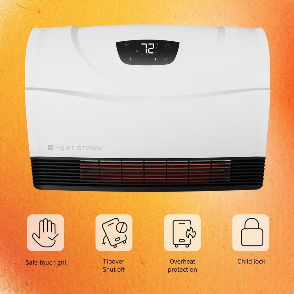 HEAT STORM 1500W Phoenix WiFi Infrared Wall Unit Wi-Fi Smart Heater in ...