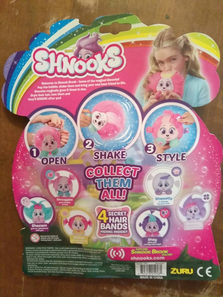 SHNOOKS SOFT PLUSH SHMILEY BY ZURU NEW 2017 HOT TOY + 4 SECRET HAIR ...