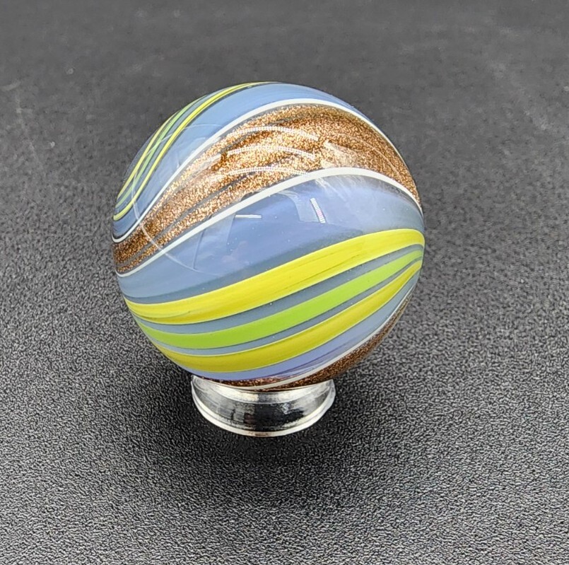 Vtg Mark Matthews Art Glass Marble Heavy Lutz Spiral Design 1.22 ...