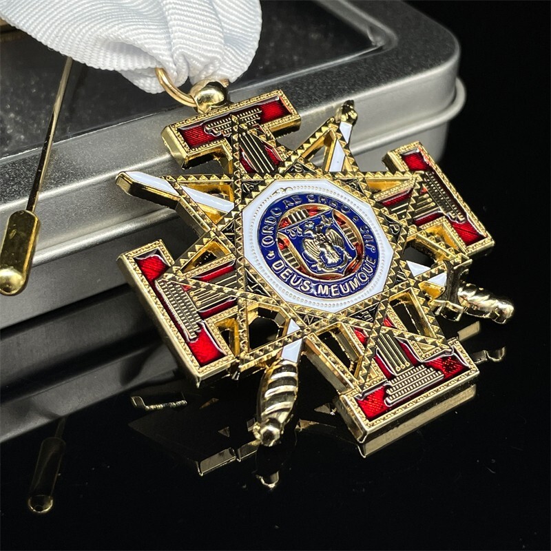 Vintage Mason Freemason Badge Exquisite Masonic Ribbon Medal Brooch ...