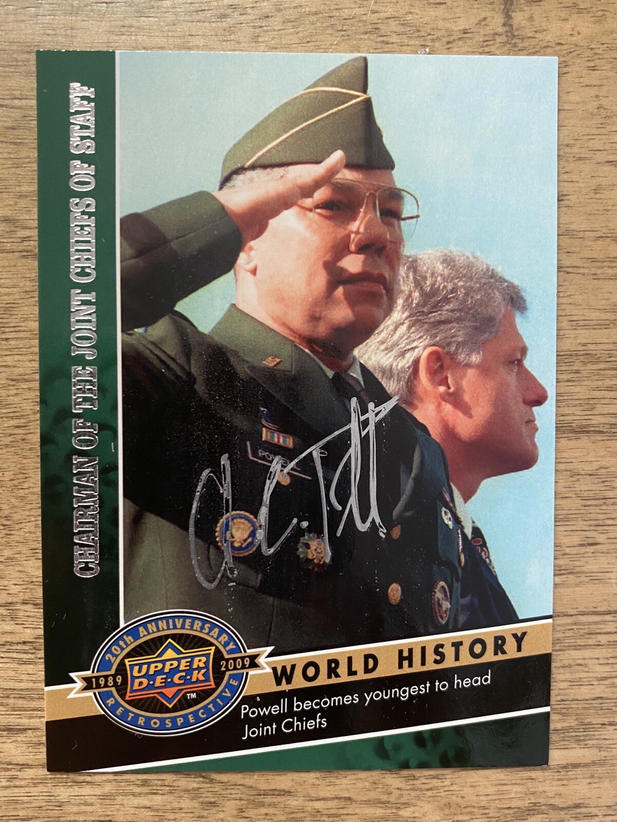 2009 UPPER DECK TRADING CARD AUTOGRAPH GENERAL COLIN POWELL SIGNED ...