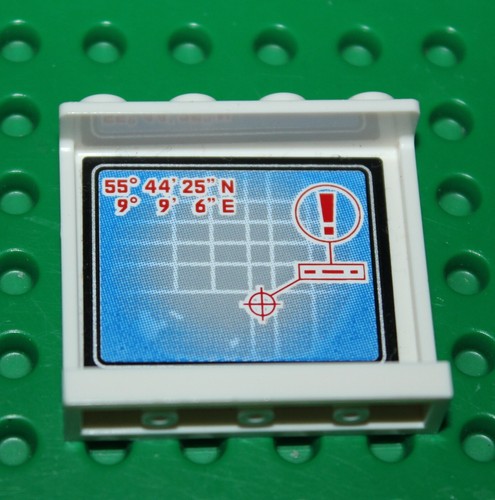 Lego White Panel 1x4x3 Map Coordinates Inside Sticker Ref 60581pb039 ...