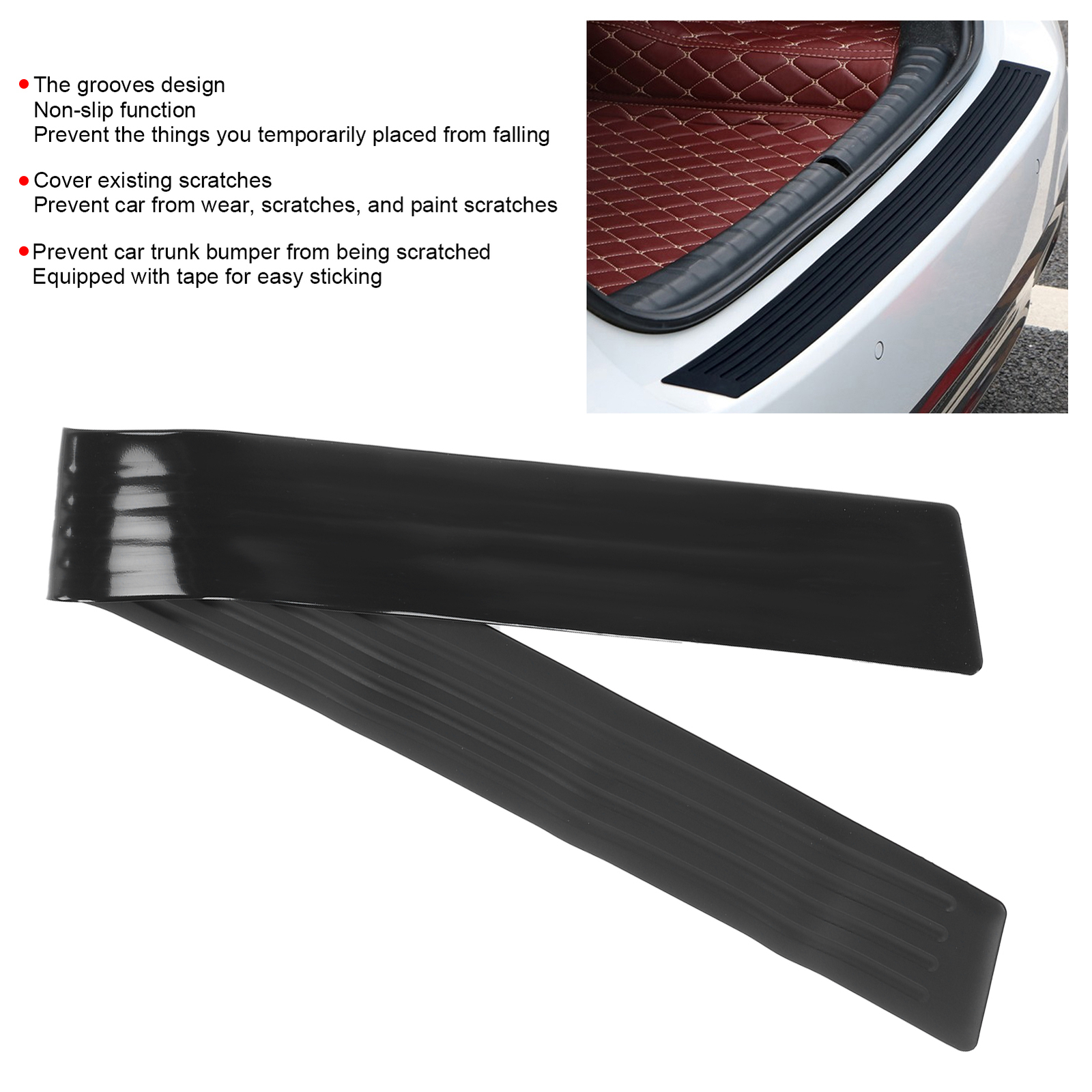 *90x8cm Universal Car Trunk Rear Bumper Guard Strip PVC Trunk Door Trim ...