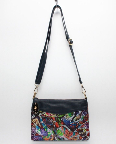 Vera Pelle Genuine Leather Mathilde G Butterfly Pattern Crossbody Bag ...