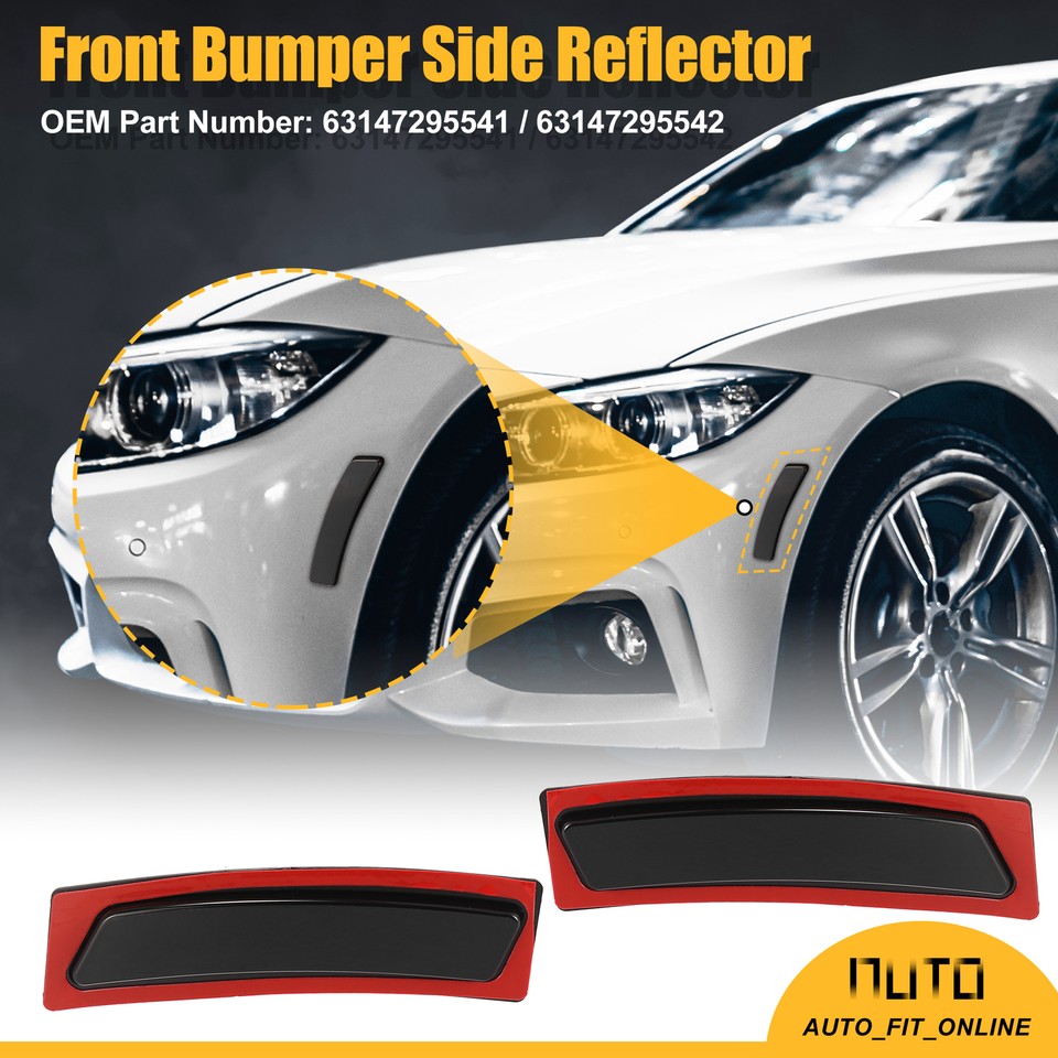 Black Len Front Bumper Side Marker Reflector PAIR Custom for BMW 428i ...
