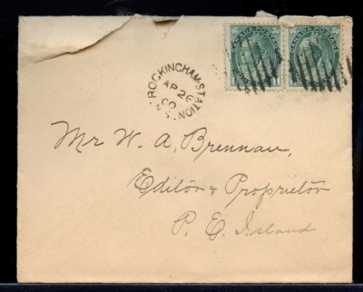 ROCKINGHAM STATION N.S.1900 - 2x1c numeral Canada cover | eBay