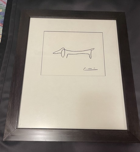Pablo Picasso "Lump" The Dog Framed Signed Line Art of Famed Pet ...