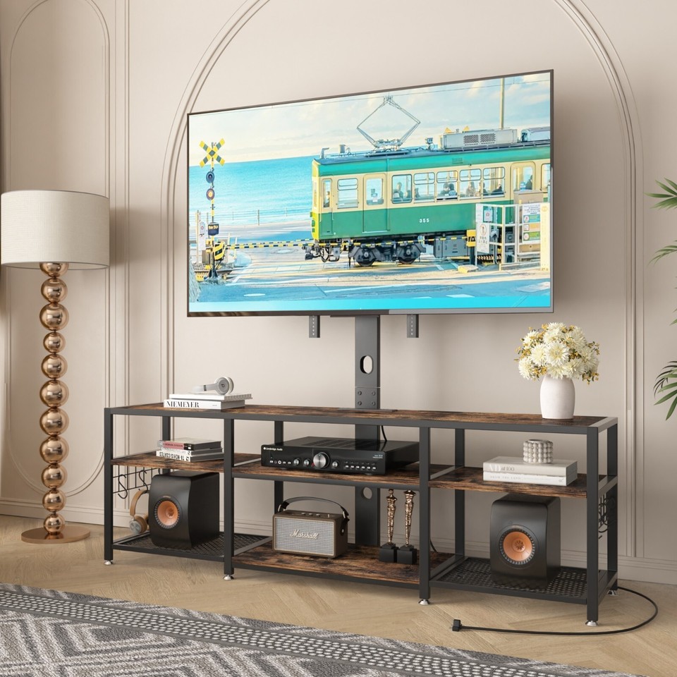 TV Stand Entertainment Center Open Shelf Storage Rack Durable with ...