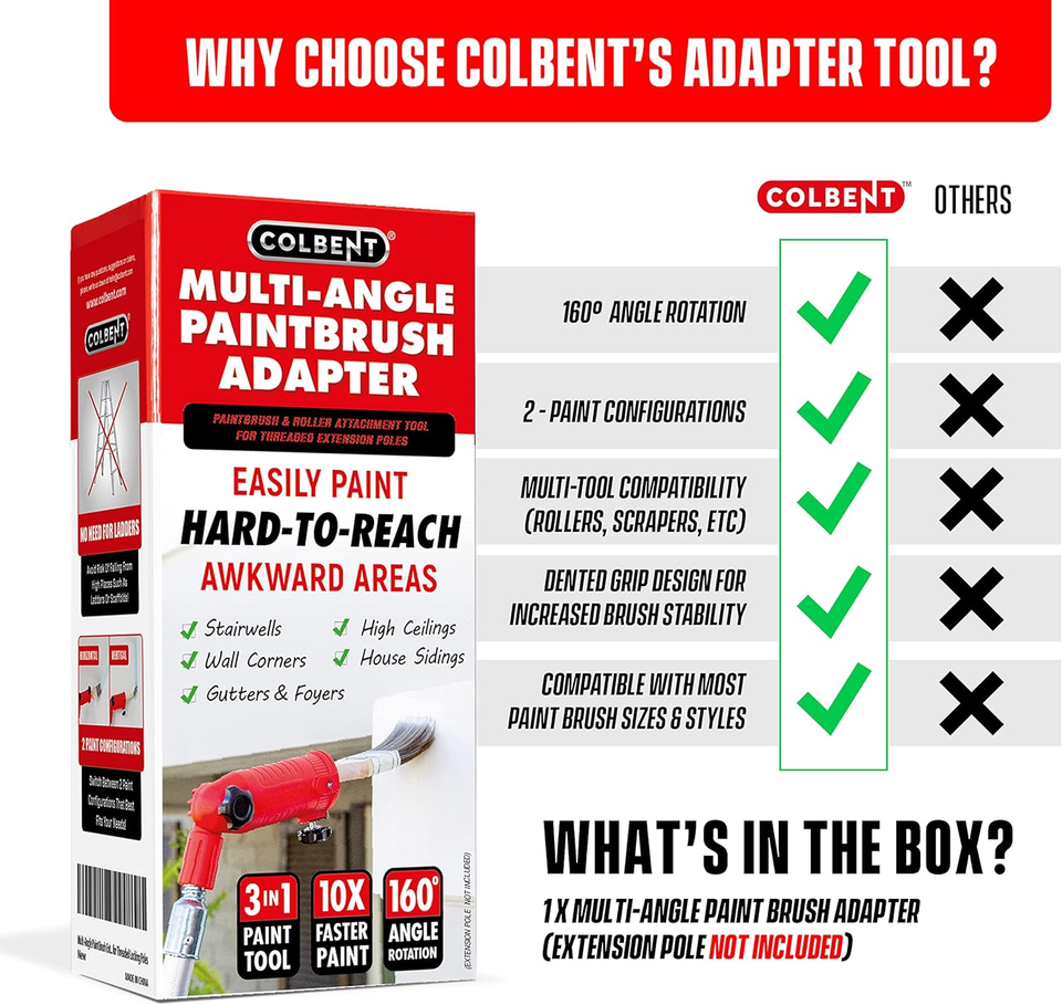 Multi-Angle Paint Brush Extender, Paint Edger Tool for High Ceilings ...