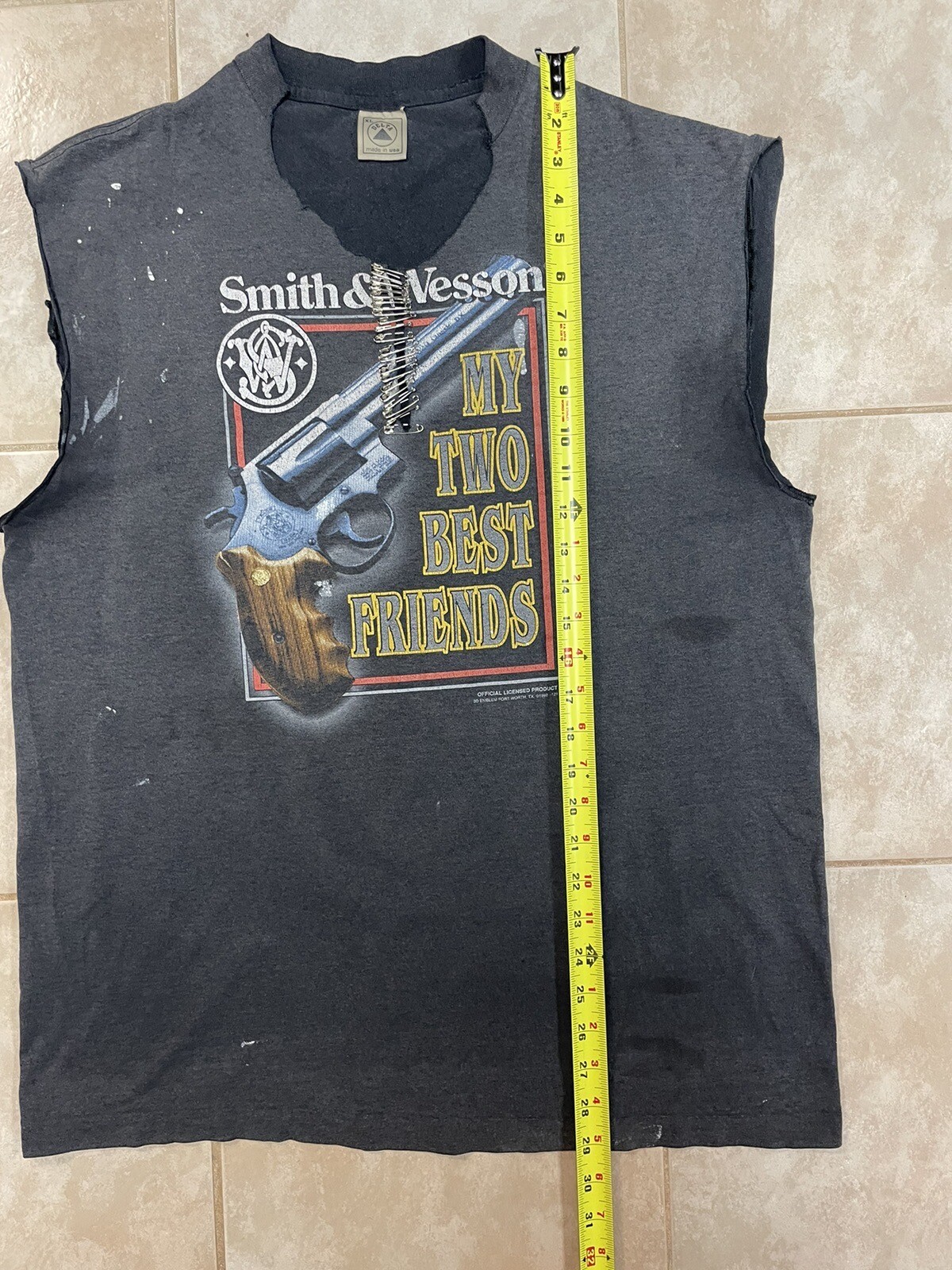 VTG 3D Emblem Smith And Wesson Revolver Shirt 1992 Me… - Gem