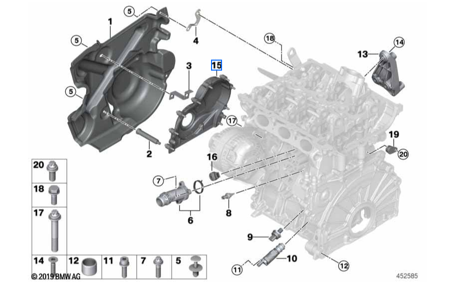 OEM Mini Cooper Timing Chain Cover 11148512597 | eBay