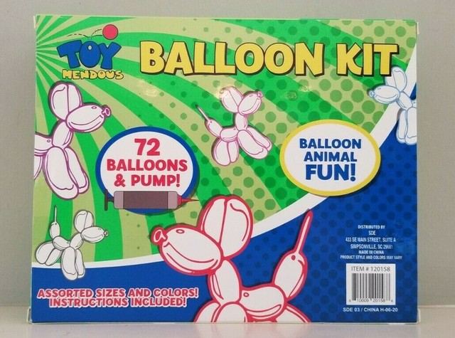 Toy Mendous Balloon Kit 72 Balloons W Pump Assorted Sizes Colors ...