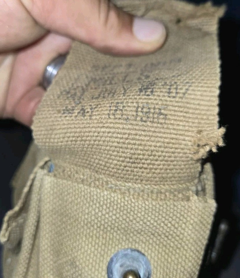 Mills WWI US Army M1910 10 Cartridge AMMO BELT 1916 Co A 1st Mp ...