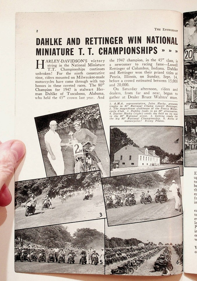 1947 December The Enthusiast Motorcycle Magazine Harley-Davidson Dahlke ...