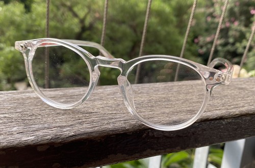 Men Round Clear Glasses Women Oval Eyeglasses Crystal Glasses Acetate ...