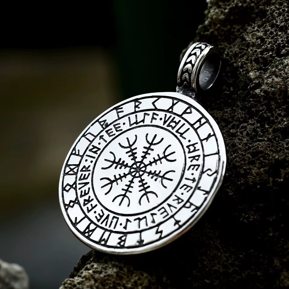 Viking Oroborus Alphabet Helm of Awe Tree of Life Stainless Steel ...