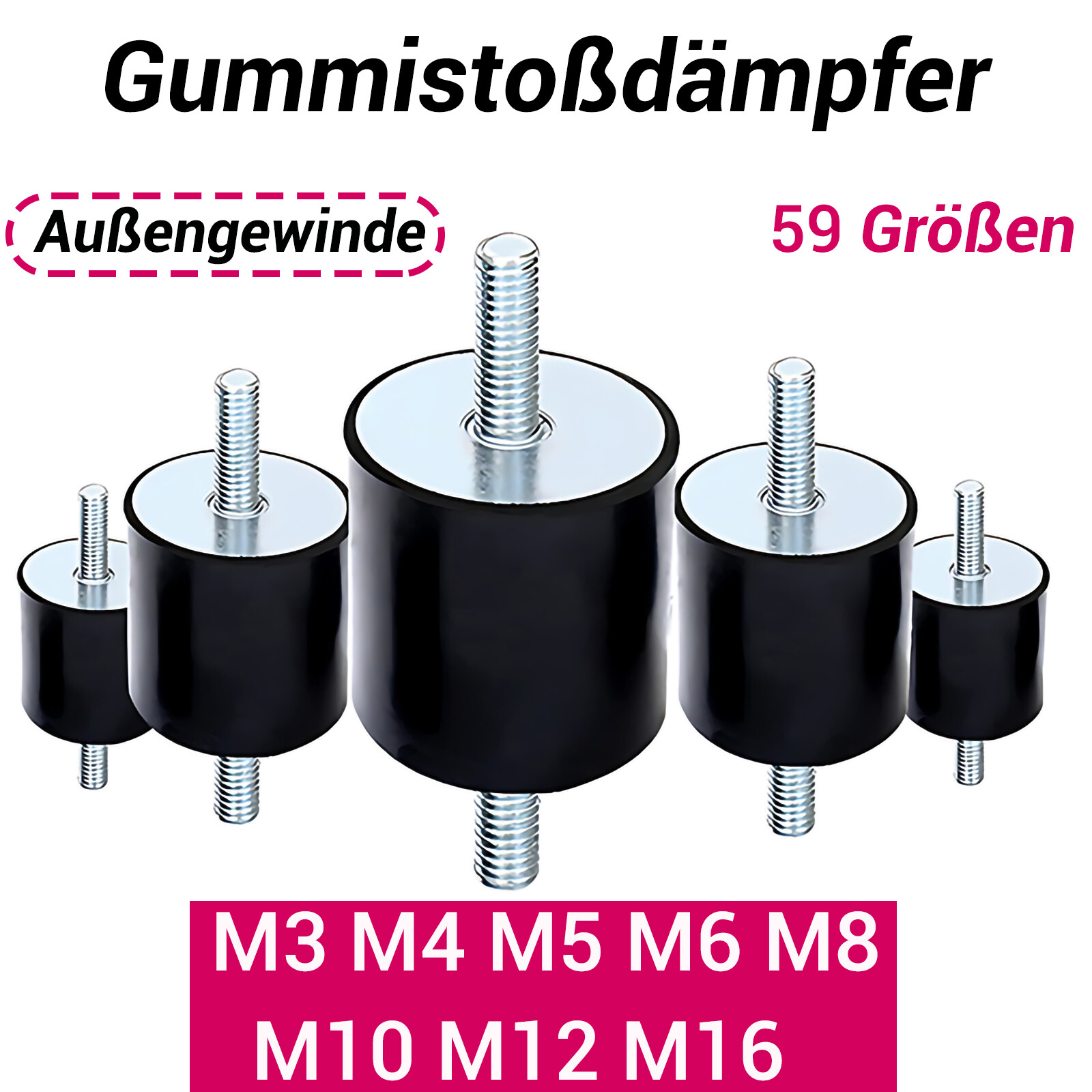 Gummipuffer M3 M4 M5 Bis M16 Schwingungsdämpfer Silentblock Gummi ...