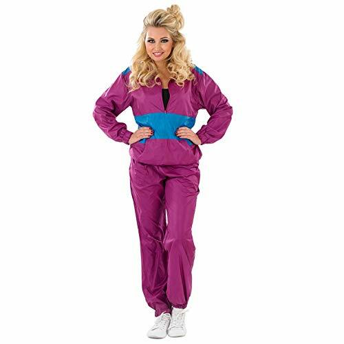 Fun Shack Womens Shell Suit Costume Adults 1980s Retro Tracksuit Fancy ...