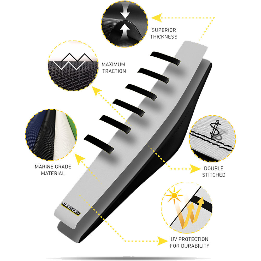 Strike Seats KTM SX/SXF 11-15 EXC/EXCF 12-16 Black/Black Ribbed Seat ...