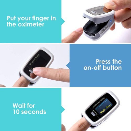 Fingertip Pulse Oximeter OLED Display, SpO2 Blood Oxygen Finger ...