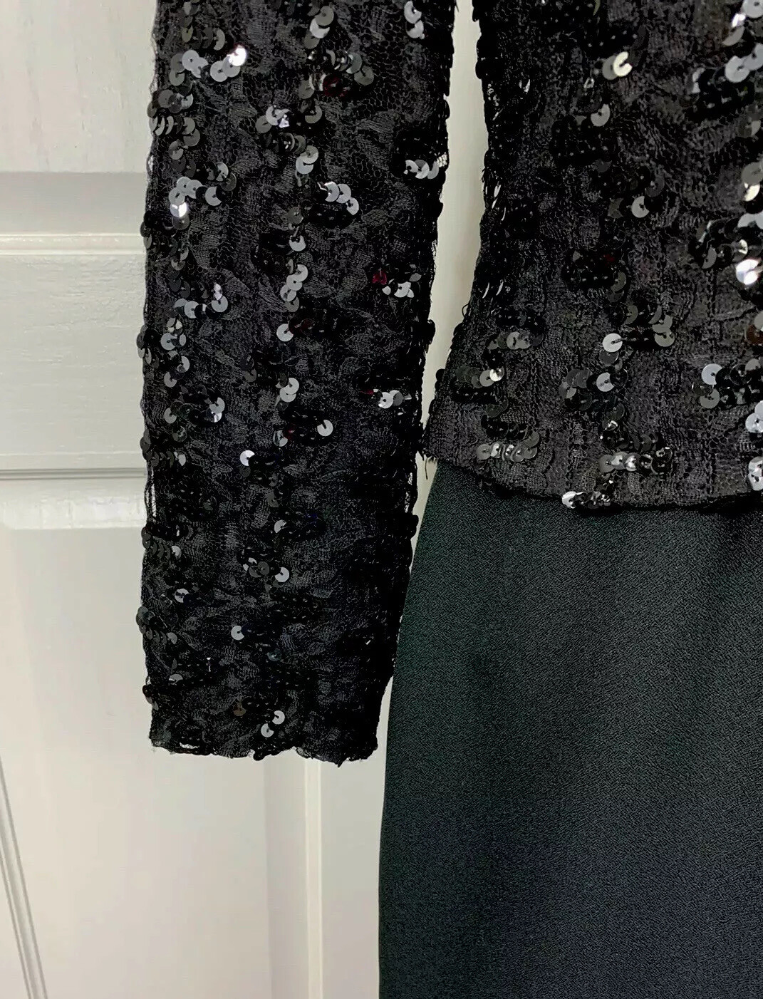 Caron Chicago Evening Dress Black Sequin Beaded Made … - Gem