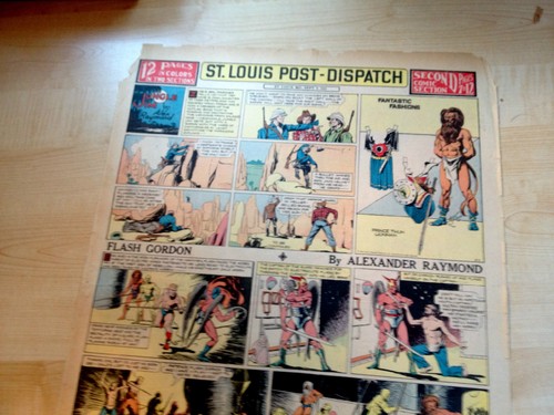 FLASH GORDON-ALEX RAYMOND SUNDAY FULL 9/9/1934 RARE PRINCE THUN PAPER ...