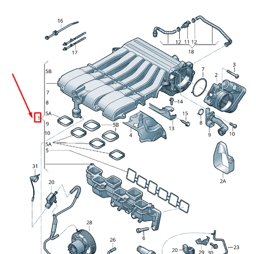 NEW VW TOUAREG 7P MK2 INTAKE MANIFOLD 03H133201AE NO IMPORT DUTIES TO ...