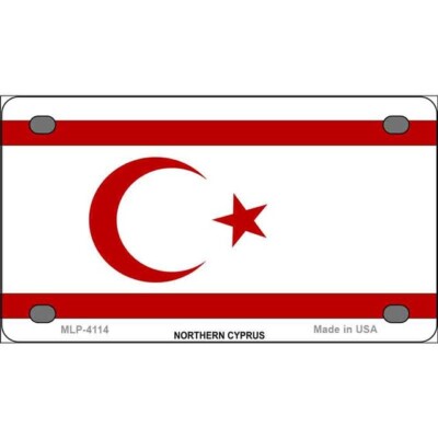 Northern Cyprus Flag MINI Size 4"x2.2" License Plate Metal Sign for ...