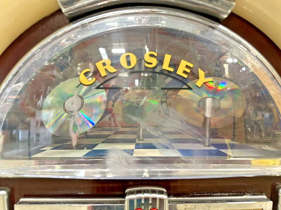 Crosley CR12-10 Jukebox W/ FM/AM Radio & Front Loading 10 Deck CD ...