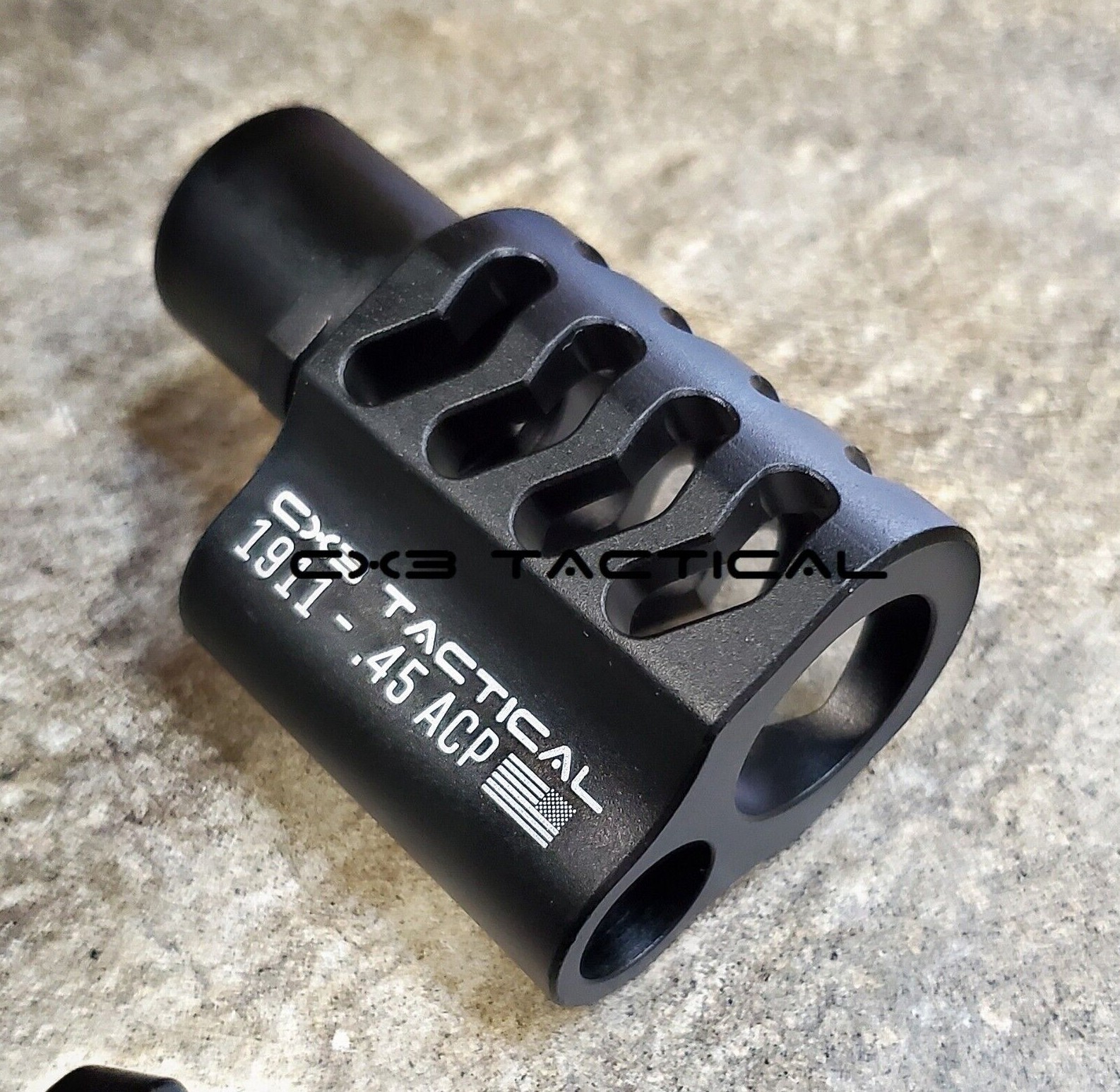 1911 Muzzle Brake Compensator Punisher Style Black Compensator M1911 ...
