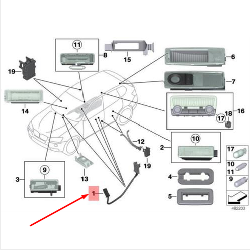 BMW X3 F25 Map Pocket Led Module 63319243260 9243260 NEW GENUINE | eBay
