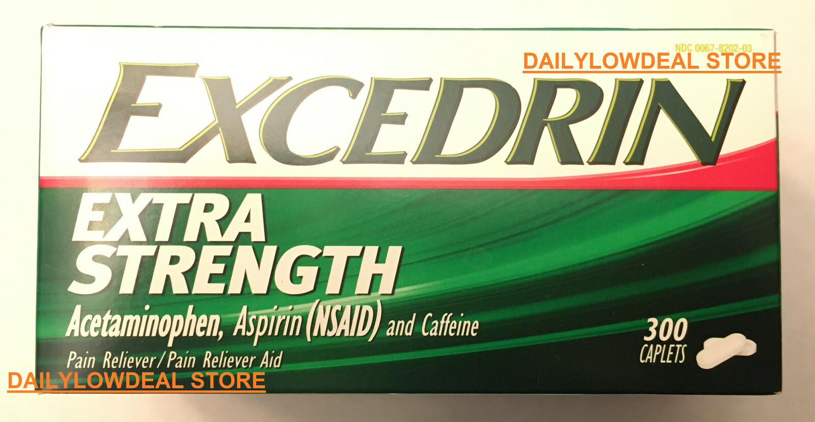 Excedrin Extra Strength Caplets 300 ct Pain Reliever Jumbo Size Box EXP ...