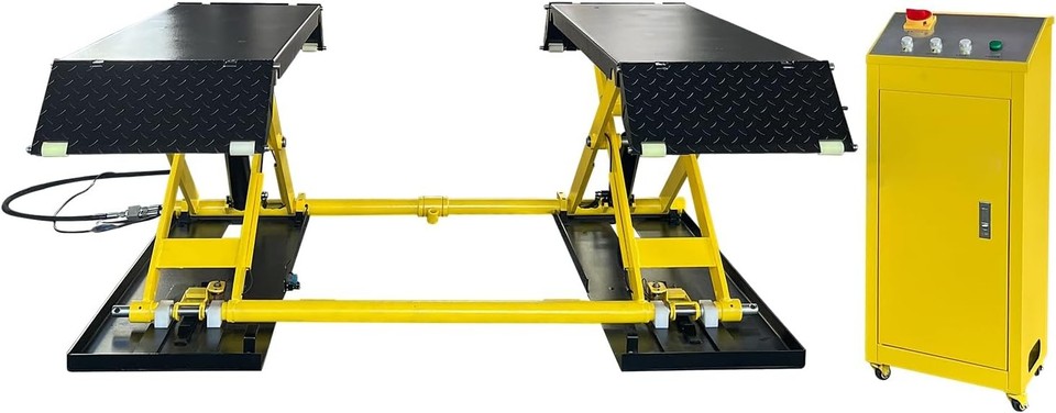 8000 LBS Scissor Lift Mid Rise Electric Release Auto Lift 110V 60HZ 1PH ...