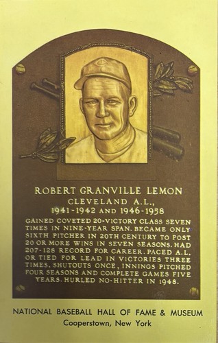 Robert Lemon MLB Hall Of Fame Gold Postcard | eBay