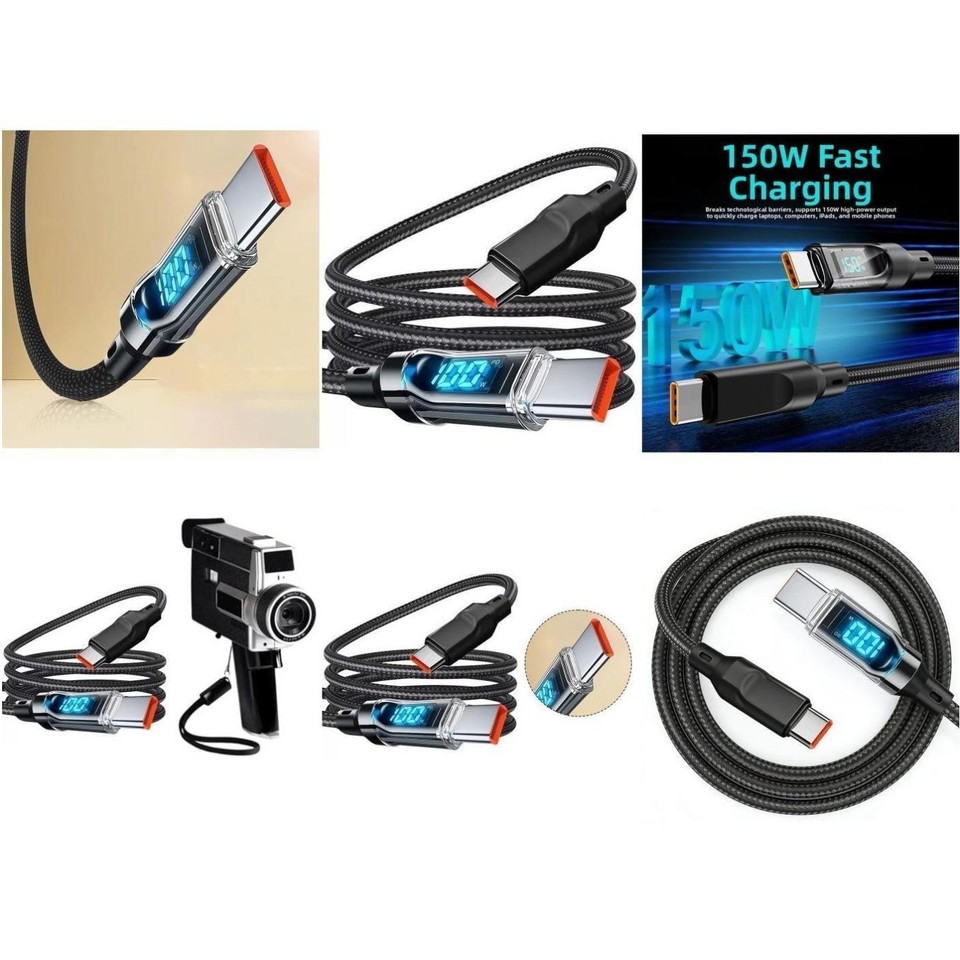 1M 2M Nylon USB C Charge Cable 120W for Camp Snap CS8 Digital Video ...