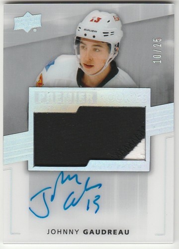 Johnny Gaudreau 2014-15 UD Premier Rc Silver Patch Auto 10/25 | eBay