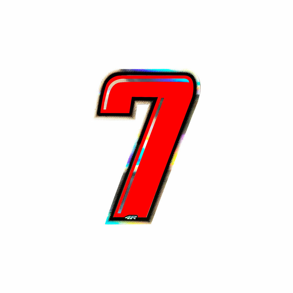 Sticker Number Race for Motorcycle " 7 " Slim Red 100 MM | eBay UK