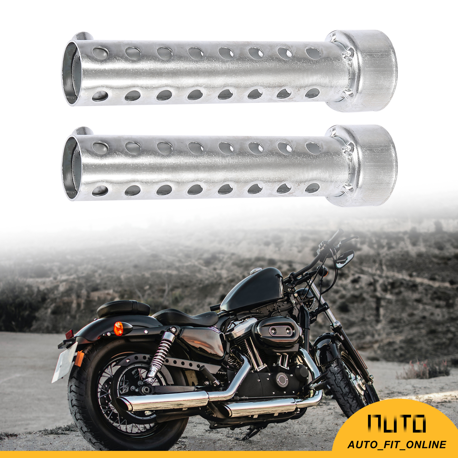 TWO 35mm Motorcycle Exhaust Silencer Exhaust Insert Muffler Pipe ...
