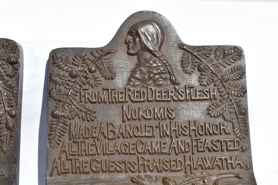 ANTIQUE BRADLEY & HUBBARD CAST IRON COMMEMORATING NATIVE AMERICAN ...