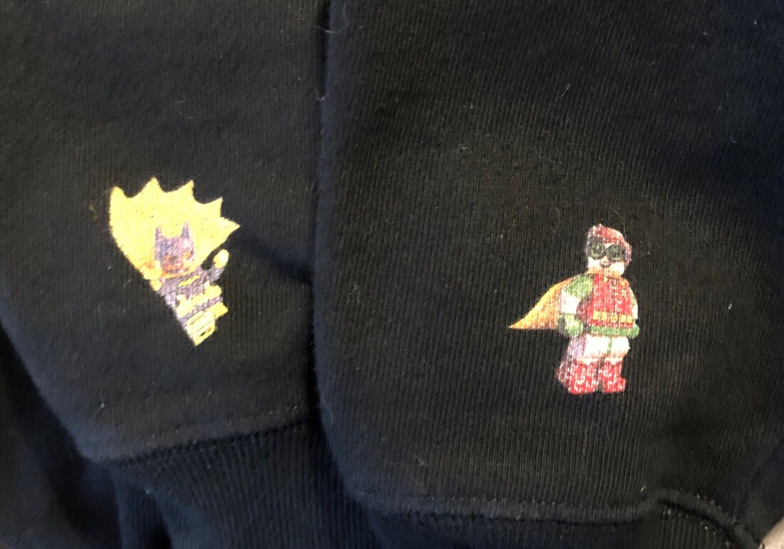 Rare Champion Lego Batman PUTER I'M HOME Crew Black Hoodie Batman Robin ...