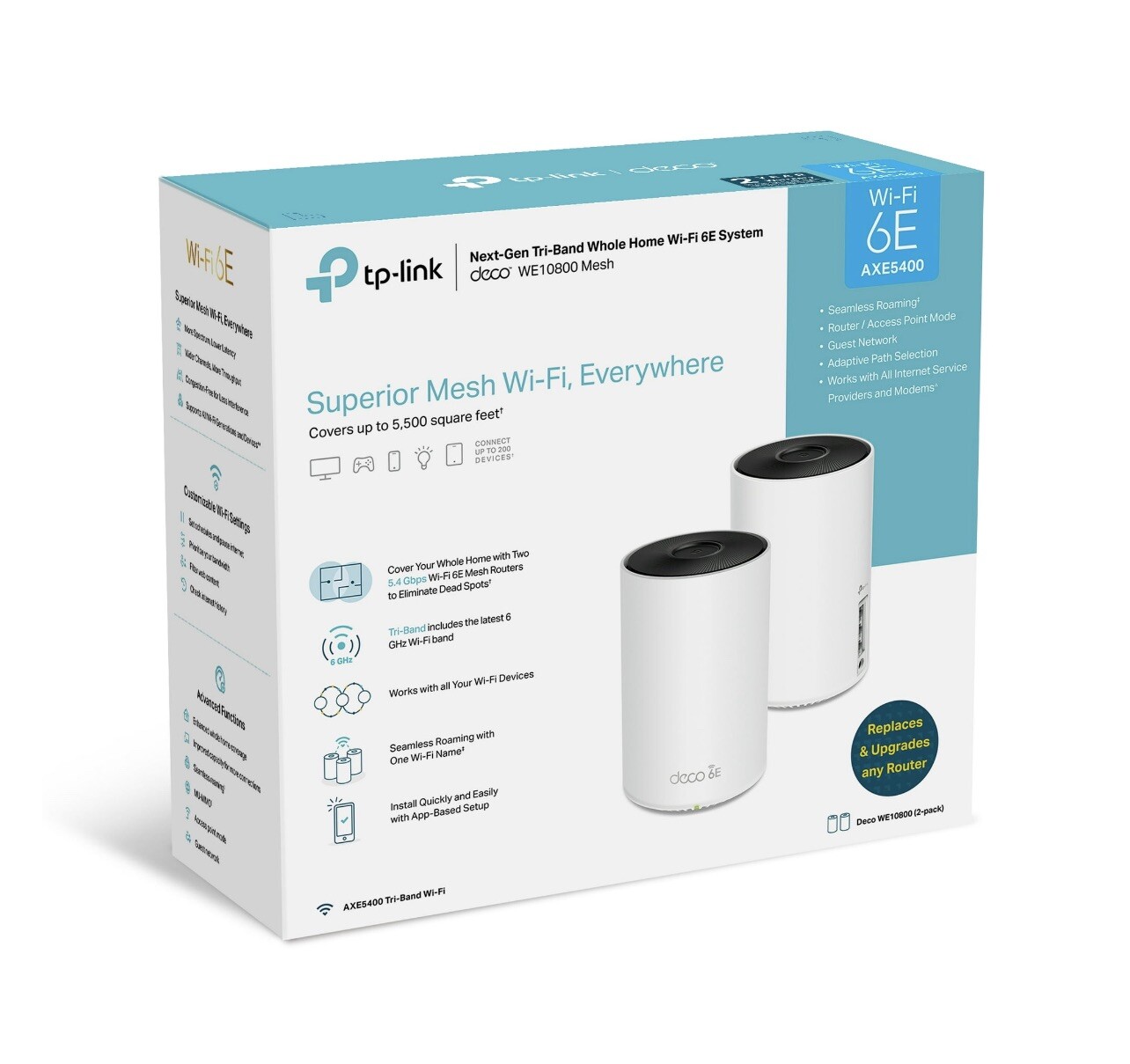 TP-LINK Deco AXE5400 XE75 Tri-Band Wi-Fi 6E Router Mesh System – White ...