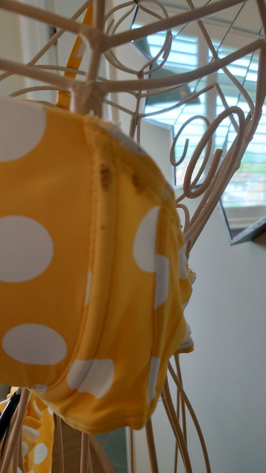 Yellow Polka Dot Floozie Frost French Bikini Size 18 Bottoms 38DD Top ...